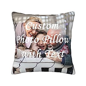 Custom Design Photos or Text Throw Pillowcase, Personalized Photo Pillow, Love Photo Throw Pillow, Wedding Keepsake Throw Pillow 12"X12"