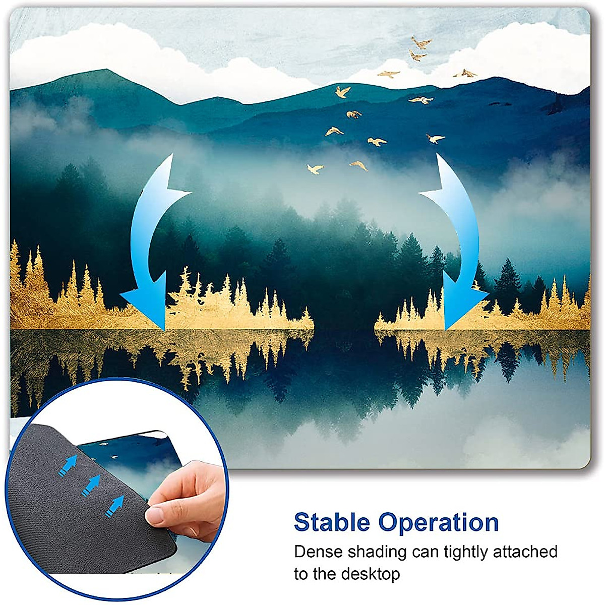 Mountains Mouse Pad, Landscape Mouse Pad, Mouse Mat Square Waterproof Mouse Pad Non Slip Rubber Base MousePads for Office Laptop, 9.5"x7.9"x0.12" Inch