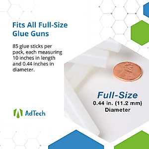 AdTech Premiere Hot Glue Sticks 10" Full Size, White, 85 Sticks