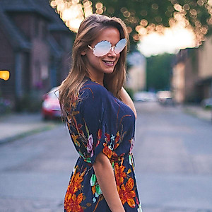 NUOBESTY 1pc Sunglasses Circle Glasses Fashion Glasses for Women Stylish Eyeglasses Circle Mirrored Hipster Round Glasses Stylish Glasses for Women Resin Decorate The Flowers Miss