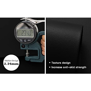 Vinjiasin Black Leather Placemats for Dining Table Set of 4, Waterproof Wipeable Placemats, Heat Resistant Non Slip Rectangle Indoor Place mats, Easy to Clean Christmas Decorations