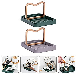 HEMOTON Utensil Holder Pan Lid Holder 2Pcs Kitchen Lid Holders Multi-function Lid Organizers Household Lid Racks Lid Supply Cutting Board Holder Stand Kitchen Utensil Holder
