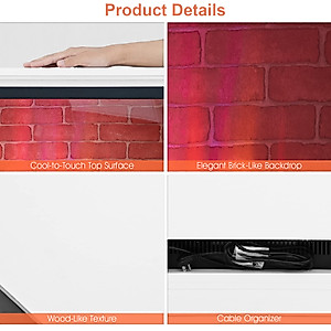 SIMOE 27 Inch Electric Fireplace Heater with Mantel,1400W Thermostatic Freestanding Fireplace with 3-Level 3D Flame & Panel Remote Control,0.5-6H Timing Function for Living Room Bedroom Office,White