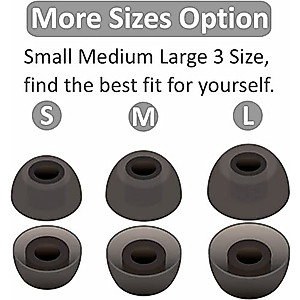 Replacement Ear Tips Compatible with Soundcore by Anker Space A40, Silicone Ear Buds Ear Cap Ear Plug Eartips Replacement for Soundcore Space A40/ Life P3i / Life A3i,3 Size 6 Pairs