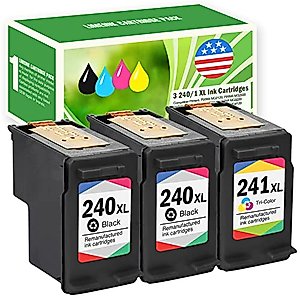 Limeink Remanufactured Ink Cartridges for PG-240XL CL-241XL High Yield for Pixma MG2120 MG2220 MG3120 MG3220 MG3222 MG3520 MG4220 MG4120 MX392 MX372 MX432 MX439 MX452 MX459 MX512 MX514 (3 pk)
