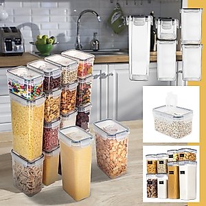Dyegold Food Storage Container, Transparent Airtight Plastic Storage Single Tank Kitchen Sealed Jar with Lids, Space-saving Vacuum Proof Storage Tank With Lid Moisturing Fresh-keeping Box (800ml)