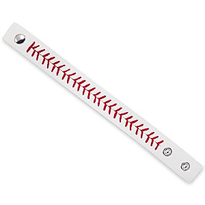 ChalkTalkSPORTS Authentic Baseball Leather Bracelet | Baseball Jewelry