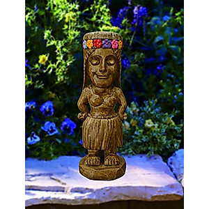 Moonrays 95962 Tiki Themed Outdoor Solar Light Garden Gnome Island Princess