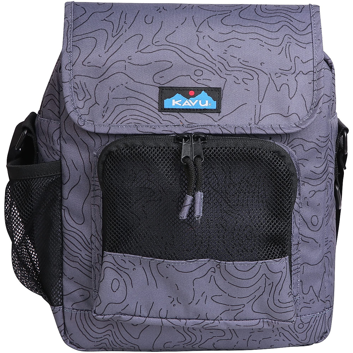 KAVU Cross Port Crossbody Bag Water Resistant Hiking Sling Pack-Stone Topo