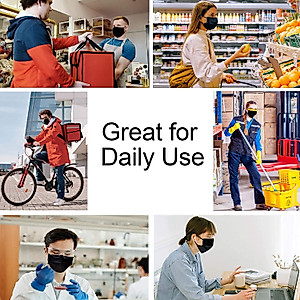 100pcs Black Disposable Face Masks 3Ply Black Face Mask Disposable Masks Breathable