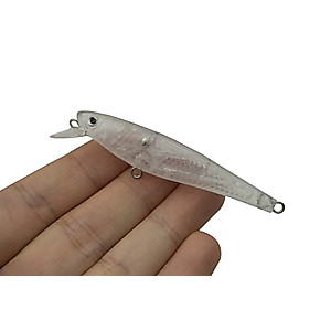 10PCS Unpainted Lure Blanks 3.26g 6.8cm with Free 3mm Special Eye Crankbait Simulation Blank Body Clear Hard Baits Trout Salmon Minnow Lure Popper Lures Topwater Freshwater LQN25