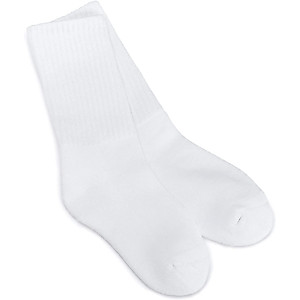 Jefferies Socks Big Boys' Seamless Toe Athletic Crew Socks, 6-pack White, 9-11(Large)(Shoe size 6-9)