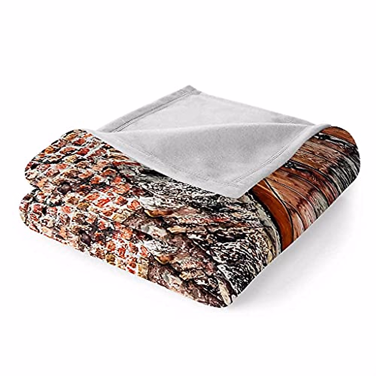 NARBOR Soft Fleece Throw Blanket - Fluffy Microfiber Solid Blankets for Bed and Couch Double/Single Size - 59X79Inch Arched Wooden Door Printed Flannel Blanket for Bed, Couch and Sofa