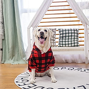 EXPAWLORER Plaid Dog Hoodie - British Style Soft and Warm Dog Sweater with Leash Hole, Hooded Cold Weather Clothes, Dog Sweatshirt, Outfits, Winter Coat for Small Medium Large Dogs