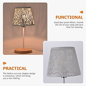 SHERCHPRY Lamp Shades E27 Hollow Tree Shadow Light Cover, Modern Lamp Shade, Replacement Metal Lampshade for Table Lamps and Floor Light, White Lamp Shade