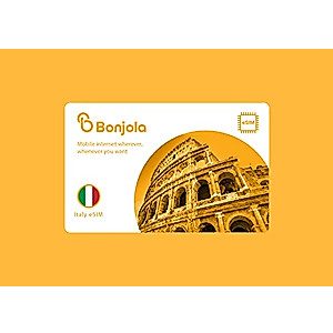 Bonjola Italy Prepaid eSIM - 3GB Instant Mobile Data. Italy Travel SIM Card. Fast and Reliable 4G/5G Internet for 30 Days. No Physical SIM Required, iPhone and Android, Supports Hotspot