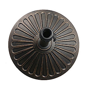 Sunnyglade 18" 26.5-lbs Outdoor Living Heavy Duty Round Antiqued Patio Umbrella Base (26.5LB)