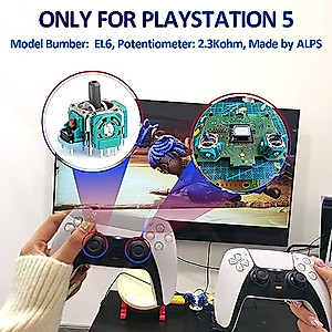 PS5 Analog Stick Replacement for Sony Playstation 5 PS5 Joysticks Replacement 3D PS5 Controller Joystick Replacement Sensor Module for PS5 Joystick Thumbstick Controller Accessory Part with Kit(4Pack)