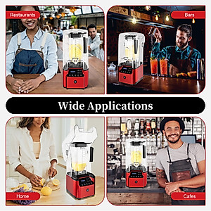 LIKARVA 2.2L Commercial Blender with Soundproof Fruit Juicer Smoothie Maker, Red, 2200W