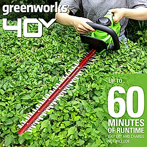 Greenworks 40V 24" Cordless Hedge Trimmer, Tool Only