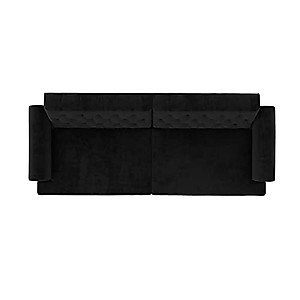 Novogratz Cassidy Upholstered Futon, Black Velvet