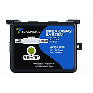 Tekonsha 50-85-313 Shur-Set III Breakaway System with LED Test Meter, Battery, Breakaway Switch and Charger - Black