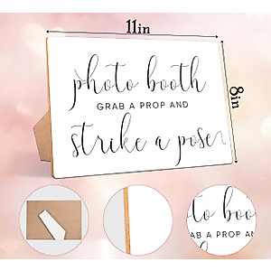 NODROY Wedding Table Sign, Photo Booth, 8×11 Wooden Sign With Stand, Minimalist Wedding Favor, Bridal Shower, Wedding Reception, Event Party Favor Supplies