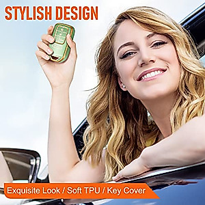 Toykee Key Fob Cover Keychain Accessories for Honda for Accord Civic CR-V CRV Pilot Passport HRV EX EX-L Touring Odyssey 5 Buttons, TPU Case(Green)