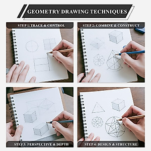 Yagol Sketchbook 9x12 Inch 100 Sheets 68LB/100GSM, Sketch Pad with Spiral-Bound Art Paper for Drawing and Painting for Pencils, Charcoal, Dry Media