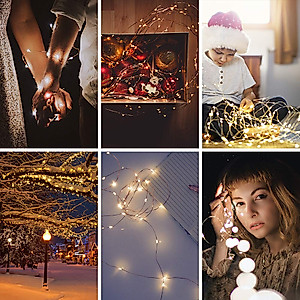 Solar String Lights, Ankway 200 LED Fairy Lights 8 Modes 3-Strands Copper Wire 72 ft Waterproof IP65 Solar String Lights Outdoor Indoor Patio Garden Christmas Decorative (Warm White)