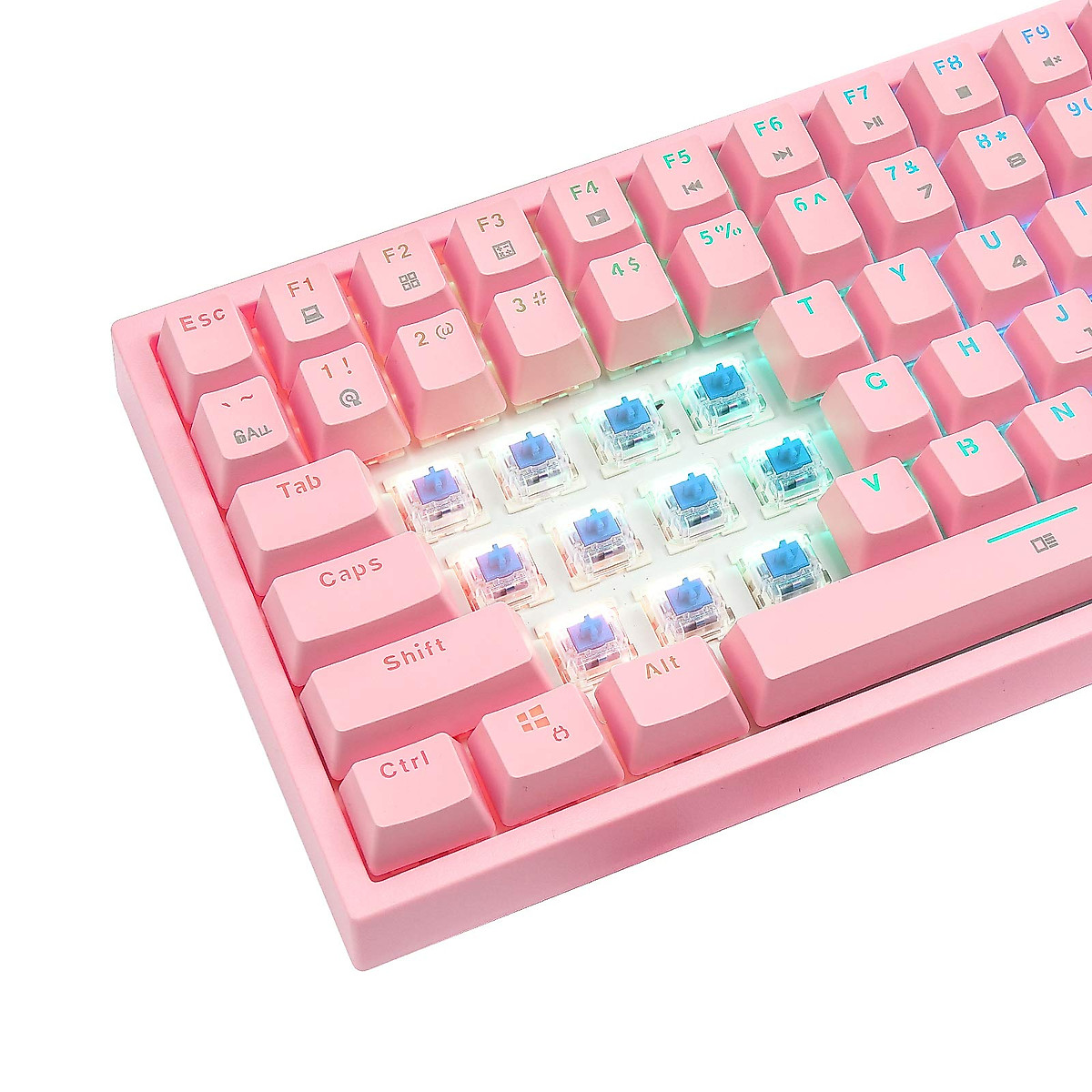 CQ84 Mechanical Keyboard Blue Switch RGB Backlit Wired Gaming Keyboard 84 Keys for Windows Desktop Laptop Gamer Office