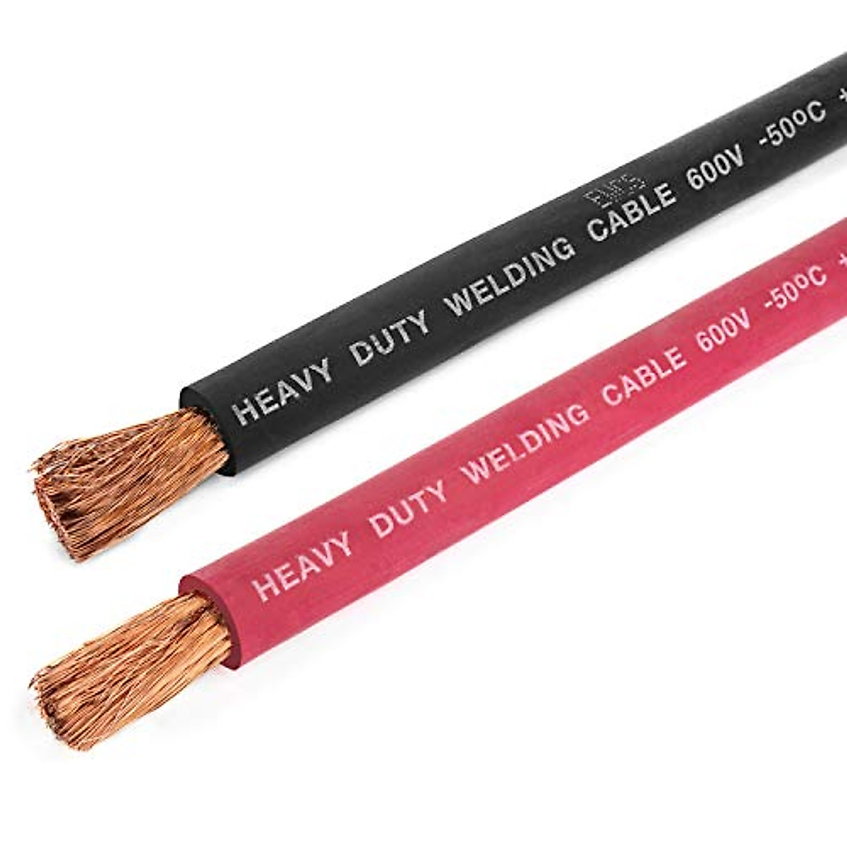 EWCS 4 Gauge Premium Extra Flexible Welding Cable 600 Volt 25 Feet Each Black+Red