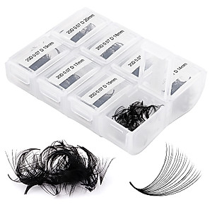Lash Extension FADLASH 20D Premade Fans Eyelash Extensions 600pcs Pre Made Fans Lash Extensions Premade Lash Fans Volume Lash Extensions D Curl Eyelash Extension Premade Fans (20D-0.07D-14-20mm)