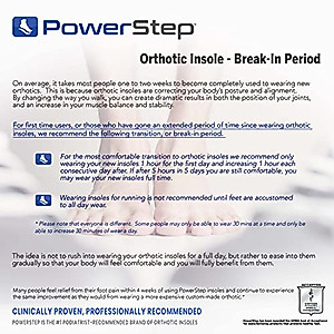 Powerstep Bridge Adaptable Arch Support Insoles, Comfort Memory Foam Inserts, Plantar Fasciitis Relief, Blue & White, Men 4-5.5, Women 5-6.5