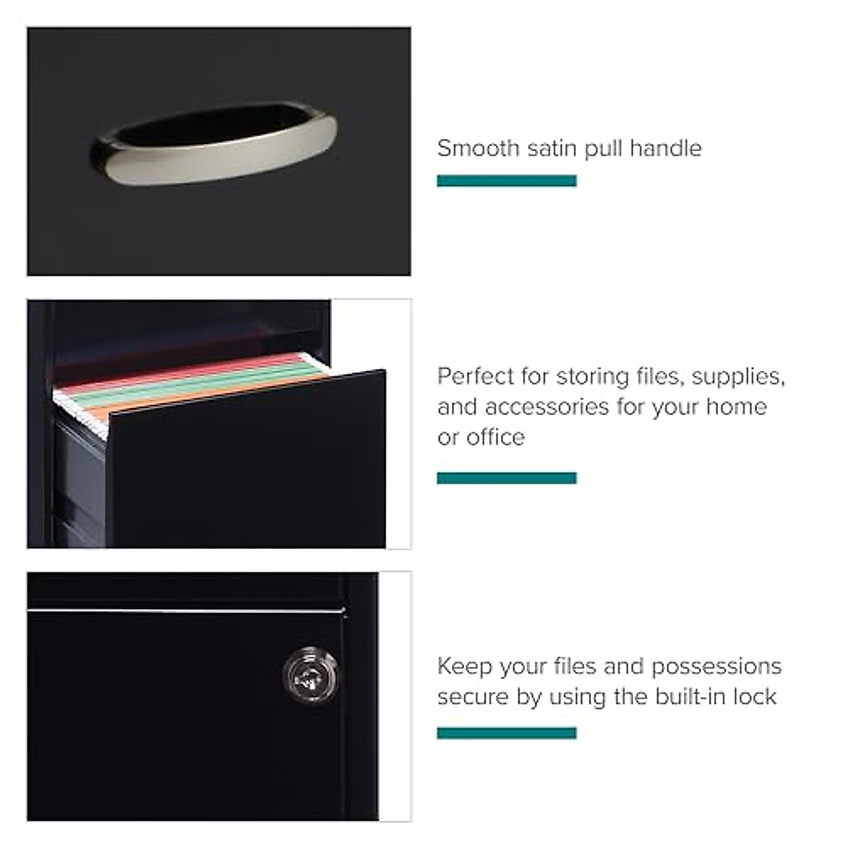 Lorell LLR18573 SOHO 18 3-Drawer Vertical File