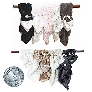 ZALA MOON Zalamoon Luxie Pocket Plush Baby Toddler Security Blanket with Pacifier Strap and Corner Pocket (Snow Leopard) - No More Lost Binkies