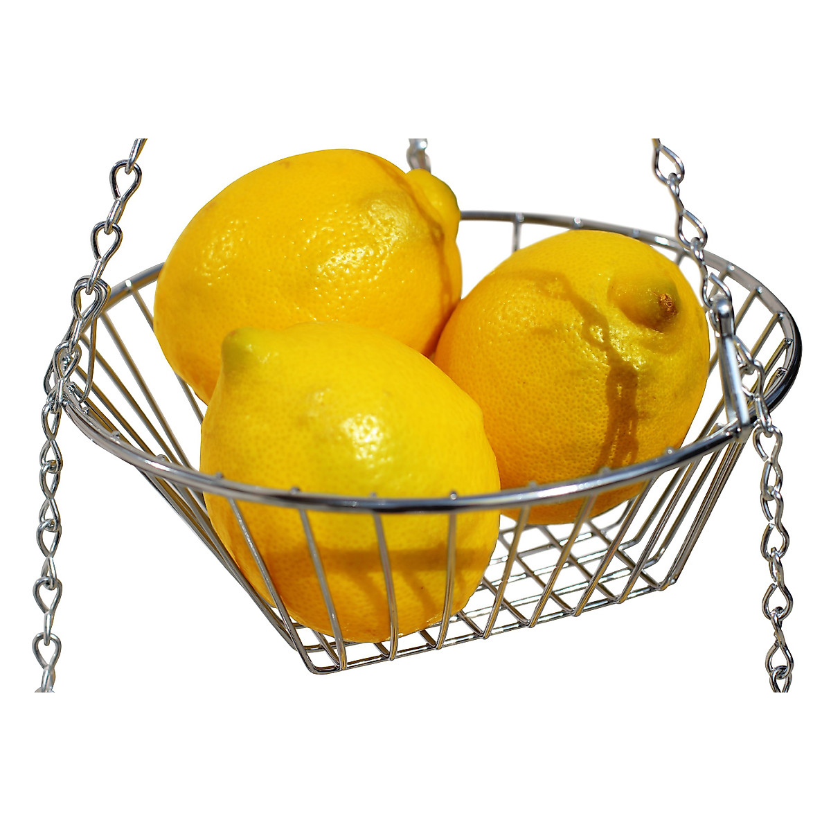 DecoBros Hanging Fruit Basket 3-Tier, Chrome
