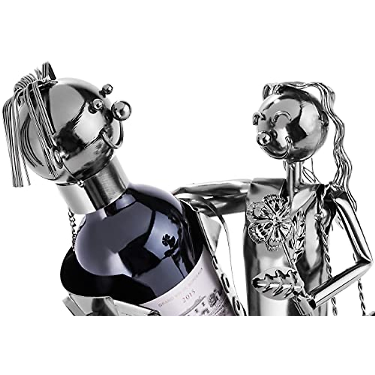 BRUBAKER Wine Bottle Holder Lovers Metal Sculptures and Figurines Decor Wine Racks and Stands Gifts Decoration