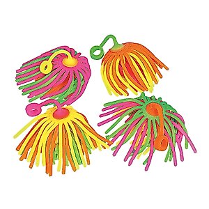 Neon Large Stretchy Noodle Ball Yo Yos (Set of 12) Party Favor Toys