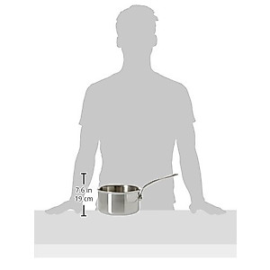 Mauviel M Cook 18CM CAST SS HDL 2.6MM M'cook Saucepan, 18", Stainless Steel