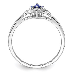 Diamond2Deal 925 Sterling Silver Marquise Cut Tanzanite and Diamond Engagement Ring 0.13 Cttw