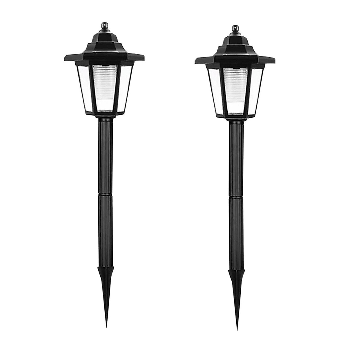 LED Solar Pathway Lights Outdoor, Outdoor Solar Hexagonal Lights, Waterproof Solar Lights for Outside, Garden, Landscape, Driveway, Walkway, Yard, Sidewalk, Lawn (2PC)