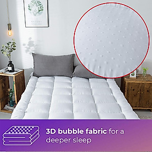 SUFUEE Mattress Topper Twin & Mattress Pad Protector - Quality Plush Luxury Down Alternative Pillow Top - 2inch Extra Thick Mattress Cover(39"x75")
