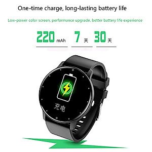 IVOBUY Men's and Women's Smart Watch ZL02 Fitness Tracker Compatible with Android and iOS Systems (Color : Black)