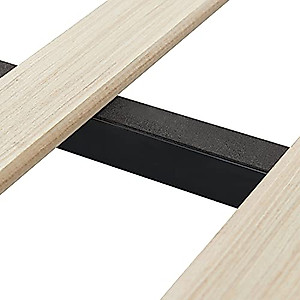 Yaheetech 37 Inch Metal Platform Bed Frame with Wood Headboard Solid Wood & Steel Construction No Box Spring Needed Wood Slat Support Easy Assembly Chestnut Brown Full