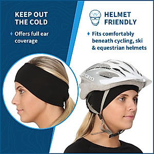 TrailHeads Women’s Ponytail Headband | Moisture Wicking Ear Band | The Power Running Headband - black One Size