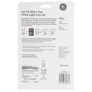 GE Lighting Crystal Clear, Decorative Bent Tip Light Bulb, 40 Watt (350 Lumens) 12 Count