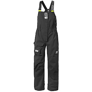 Helly-Hansen Pier 3.0 Coastal Sailing Bib Overalls for Women - Wind/Waterproof and Breathable, with Reinforced Seat & Knees, 980 Ebony-Medium
