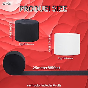 Ashmacdo 10 Rolls Crepe Paper Streamers,820 Ft Black and Red Crepe Paper Decorations Party Streamer for Birthday Decorations, Party Decorations, Wedding Decorations