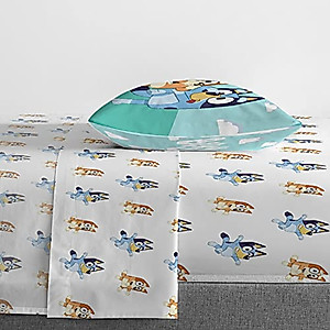 Jay Franco Bluey & Bingo Toddler Size Sheet Set - 3 Piece Set Super Soft and Cozy Kid’s Bedding - Fade Resistant Microfiber Sheets (Official Bluey Product)